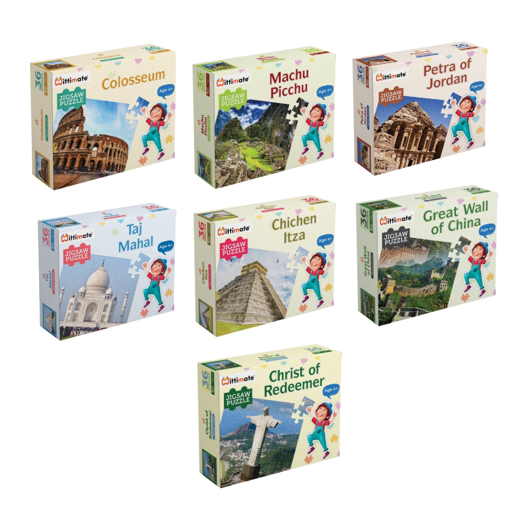 Buy 7 Wonders of Worlds Jigsaw Puzzle Combo| Puzzle for Kids Age 4 to ...