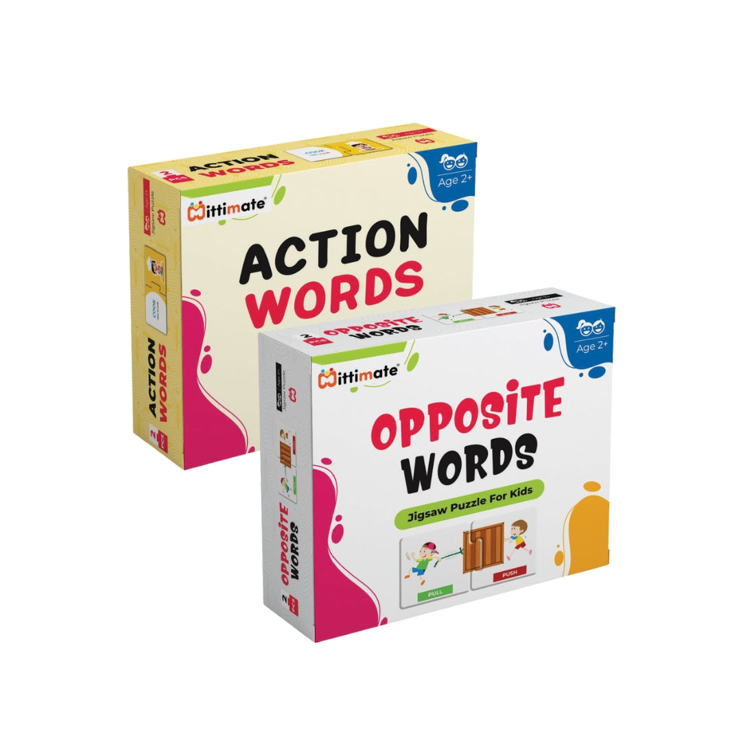 Action & Opposite Words Combo Puzzle (Set of 2) by Mittimate's