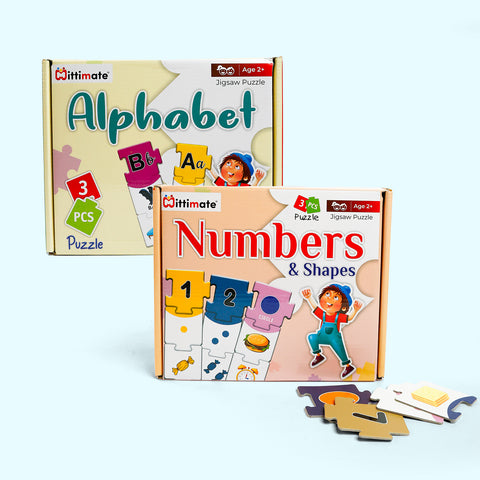Buy Alphabet & Number Combo Pack of 2 Jigsaw Puzzle for Kids – Mittimate