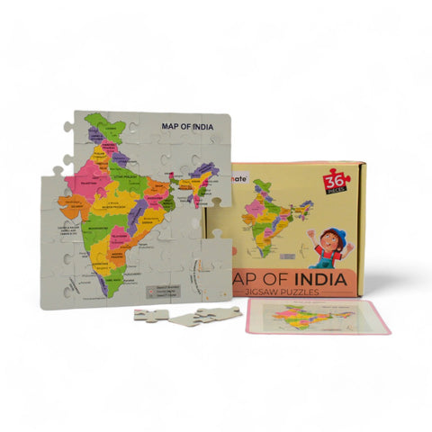 Buy Map of India Puzzle | 36 PCS Jigsaw Puzzle for Kids (4+) – Mittimate