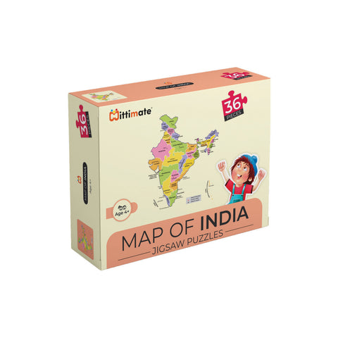 Discover India: Map of India Jigsaw Puzzle by Mittimate's