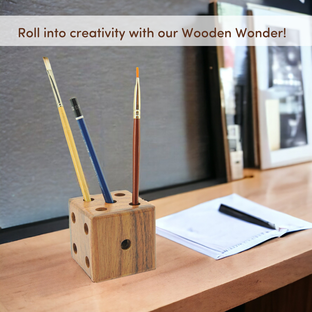 Buy Unique & Fancy Wooden Pen Stand For Desk – Mittimate